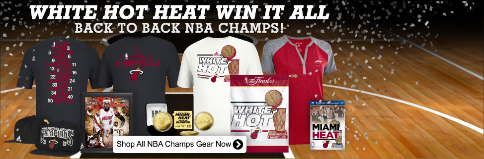 Miami Heat 2013 Champions, NBA Finals Tee, Hats, Plaques, Mugs, Banner
